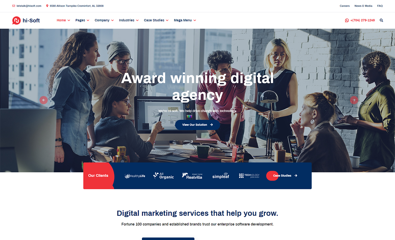 hi Soft IT Solutions and Services Company HTML5 Template,Best CSS, Website Gallery, CSS ...