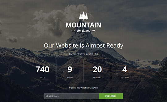 Mountain Responsive Coming Soon Theme,Best CSS, Website Gallery, CSS ...